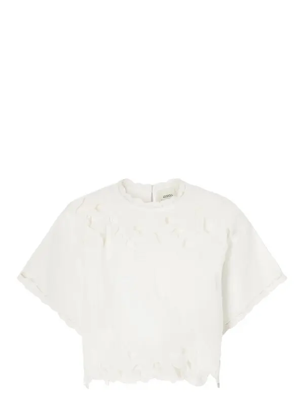 Isabel Marant Étoile Relda" Cropped Top With Floral Openwork - White