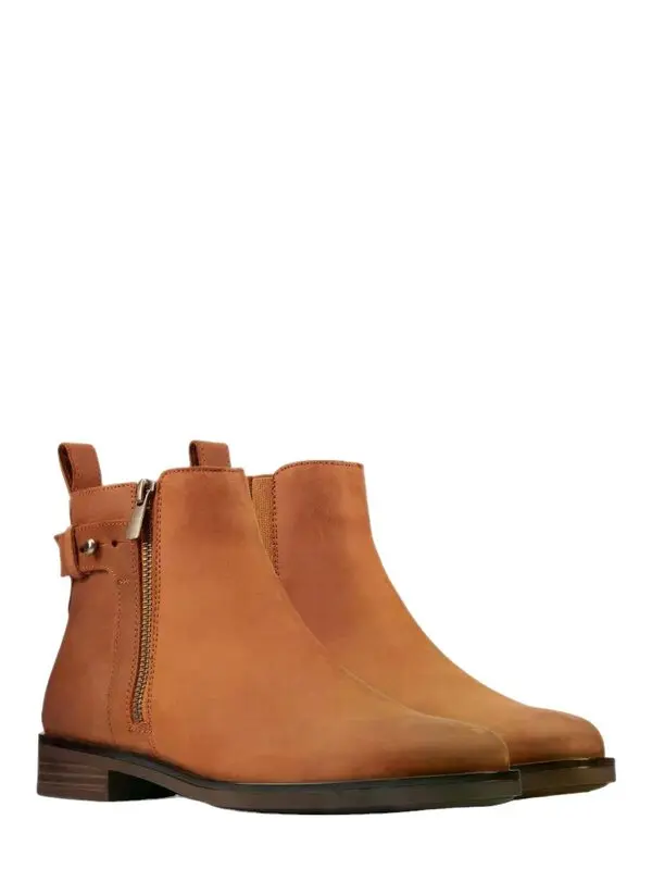 Clarks Memi Lo Buckle Detail Ankle Boots - Brown