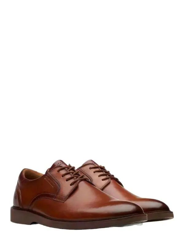 Clarks Malwood Lace Leather Derby Shoes - Brown