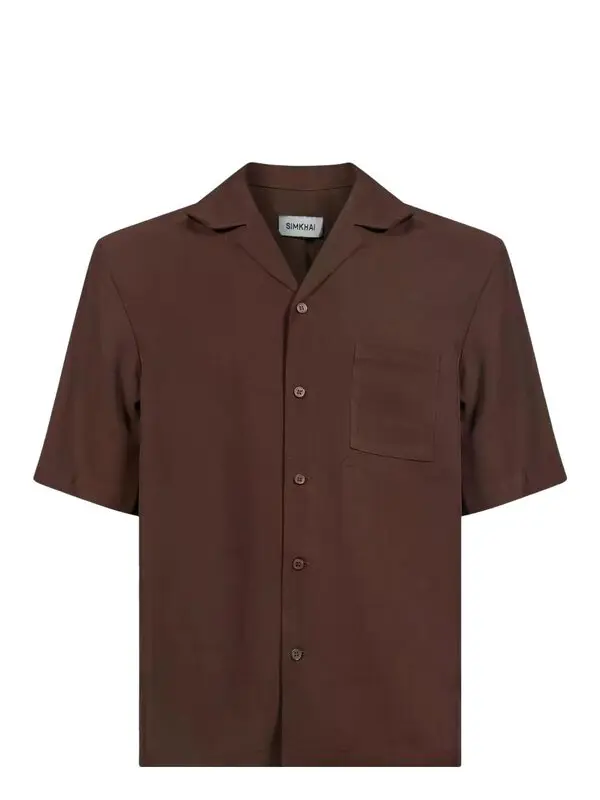 Simkhai Cade Camp Short-sleeve Shirt - Brown