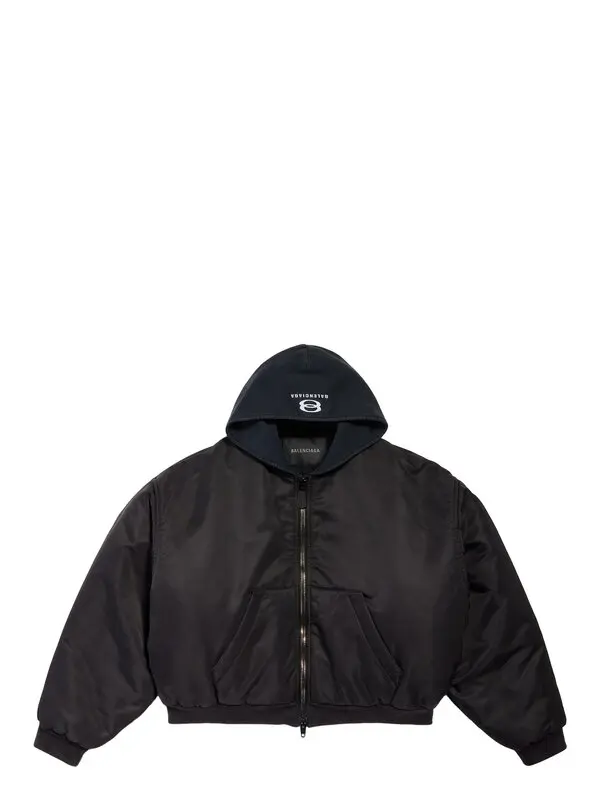 Balenciaga Hooded Bomber Jacket - Black