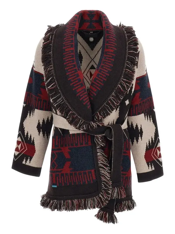 Alanui Icon Jacquard Belted Cardigan - Multi