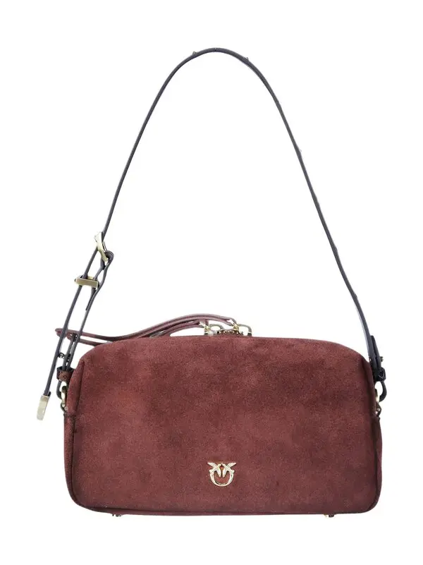 Pinko Trittico Mini Suede Bag - Brown