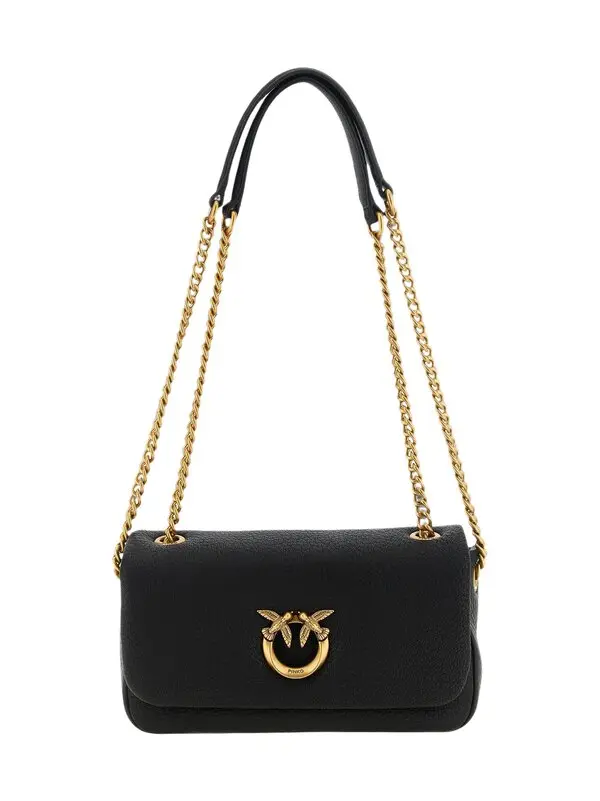 Pinko Click Soft Horizontal Bag With Chain - Black
