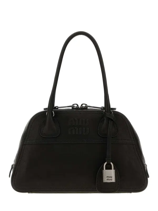 Miu Miu Leather Vivant Handbag - Black