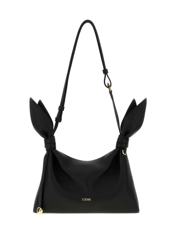 Loewe Leather Mini Scarf Shoulder Bag - Black