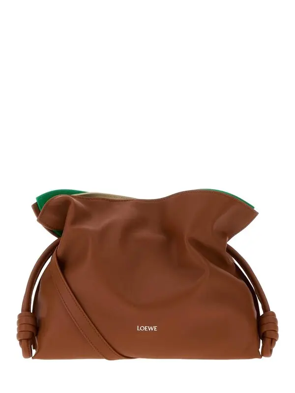 Loewe Caramel Leather Layered Flamenco Clutch - Brown