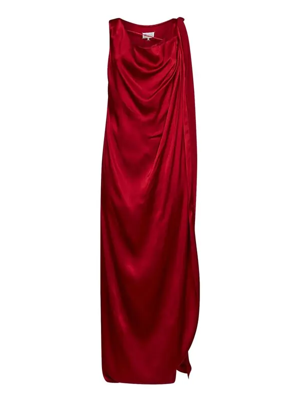MAISON MARGIELA Satin Draped Maxi Dress - Multicolor