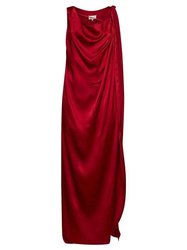 MAISON MARGIELA Satin Draped Maxi Dress - Multicolor