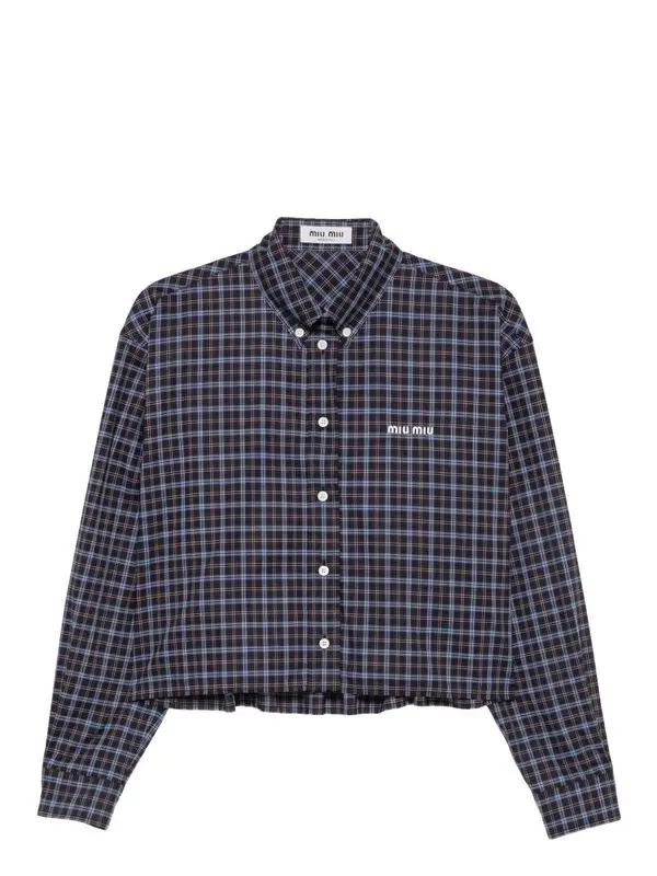 Miu Miu Checked Cropped Shirt - Multicolor