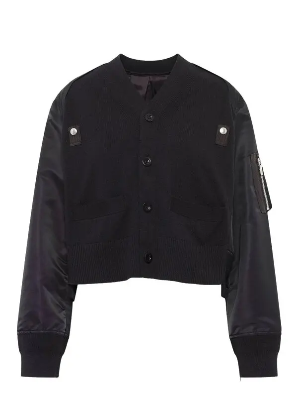Sacai Bomber Style Knit Cardigan - Multicolor