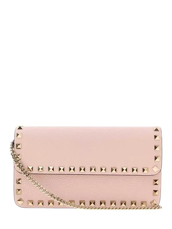 Valentino Garavani Rockstud Leather Clutch - Pink