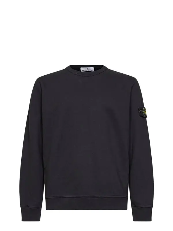 Stone Island Black Organic Stretch Cotton Crewneck Sweatshirt - Multicolor