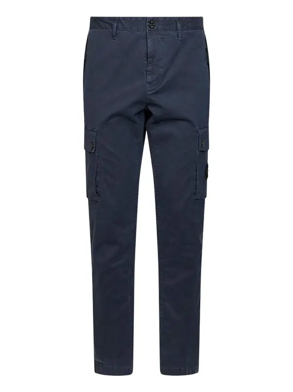 Stone Island Blue Organic Stretch Broken Twill Cargo Trousers - Multicolor
