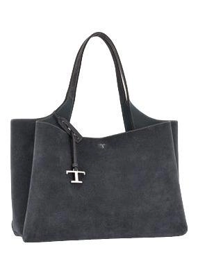 TOD'S Medium Suede Apa Double Handle Bag With Pendant - Multicolor