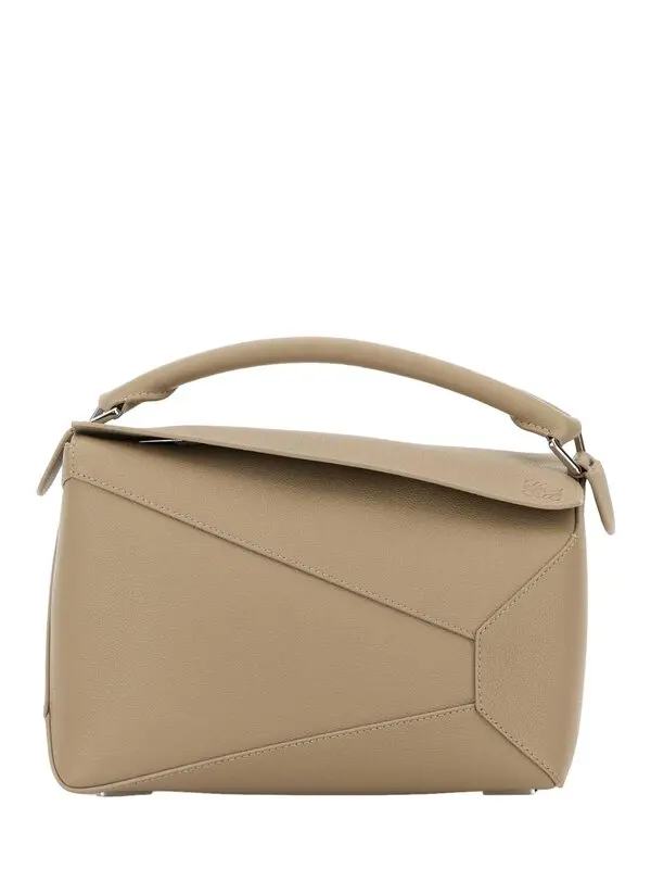 Loewe Cappuccino Leather Medium Puzzle Edge Handbag - Brown