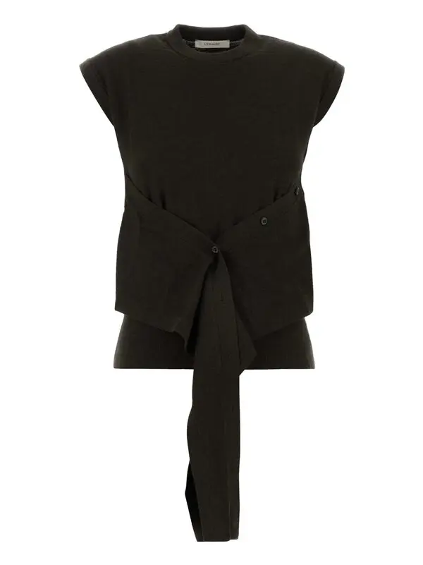 LEMAIRE Dark Wool And Acrylic Vest - Brown