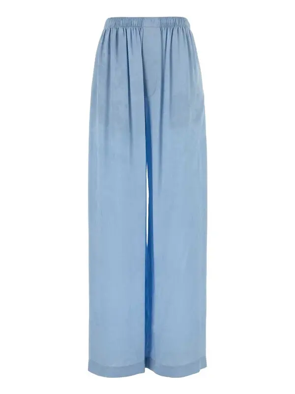 Balenciaga Light Silk Wide-leg Pant - Blue