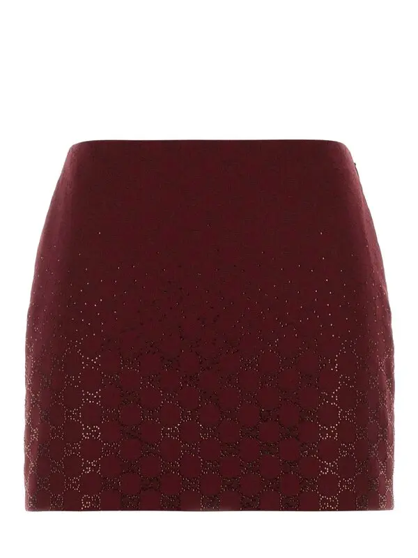 Gucci Gg Monogram Mini Skirt - Red
