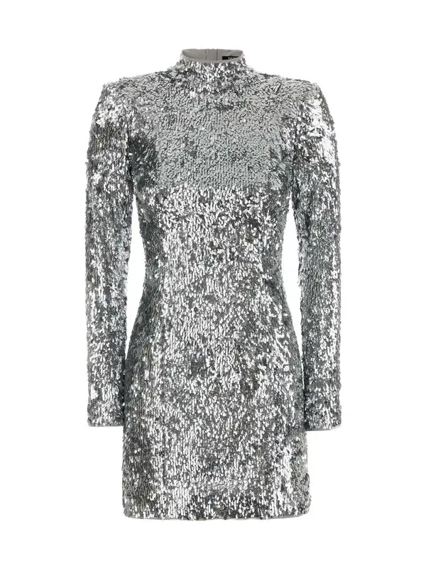 Balmain Sequined Mini Dress - Silver