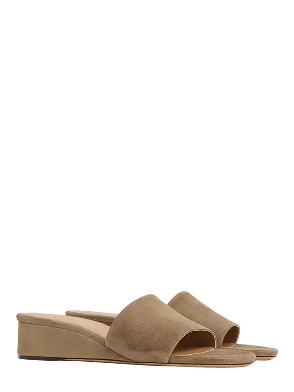 MANSUR GAVRIEL Zeppa Leather Slide Wedge Sandal - Anise