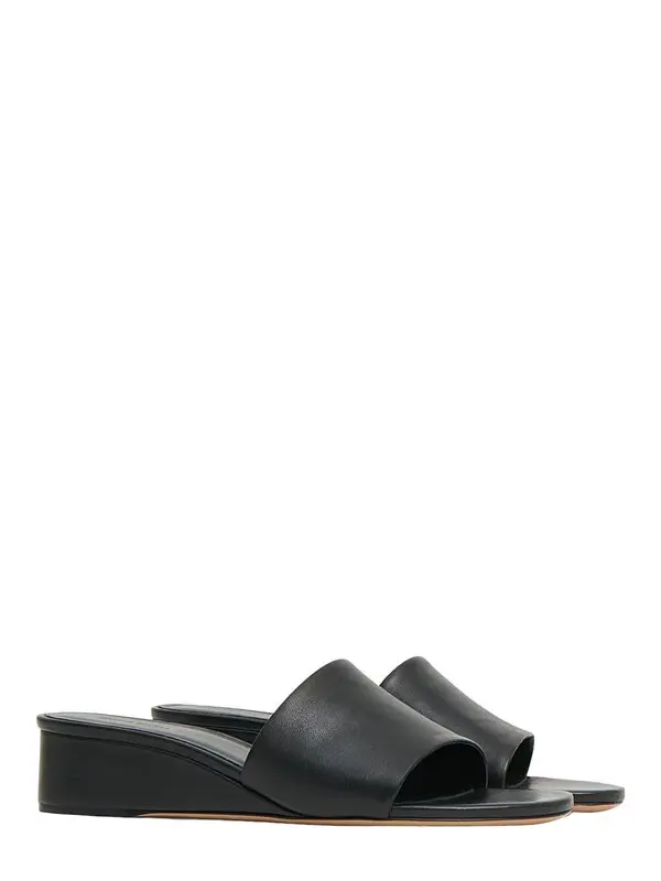 MANSUR GAVRIEL Zeppa Leather Slide Wedge Sandal - Black