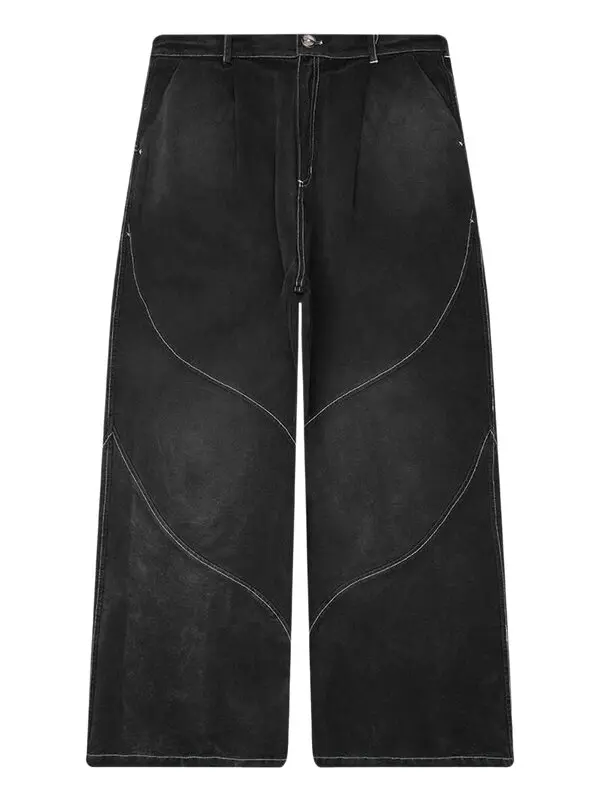 JUNGLES Denim Slant Pant - Black