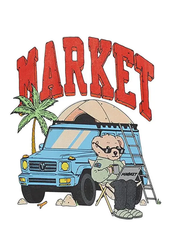 MARKET Car Camper" Graphic T-shirt - White