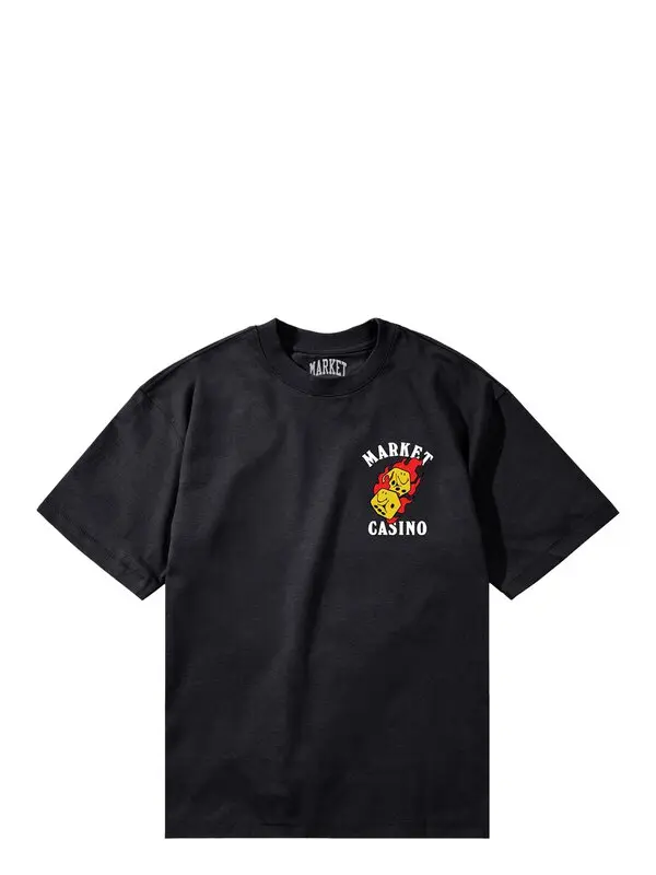 MARKET Flaming Dice Graphic T-shirt - Black