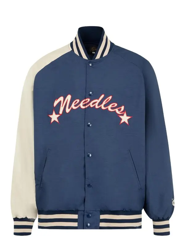Needles Poly Shantung Varsity Jacket - Blue