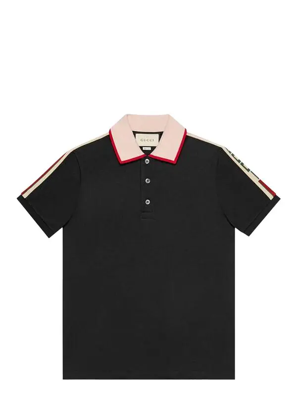 Gucci Polo With Stripe - Black