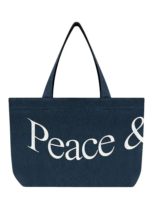 MUSEUM OF PEACE & QUIET Jumbo Wordmark Tote Bag - Blue