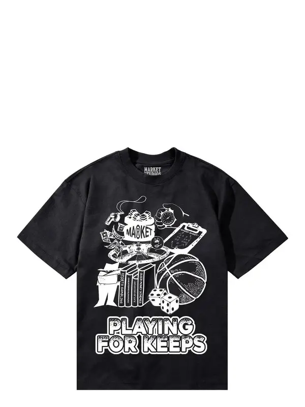 MARKET Playing For Keeps Graphic T-shirt - Black