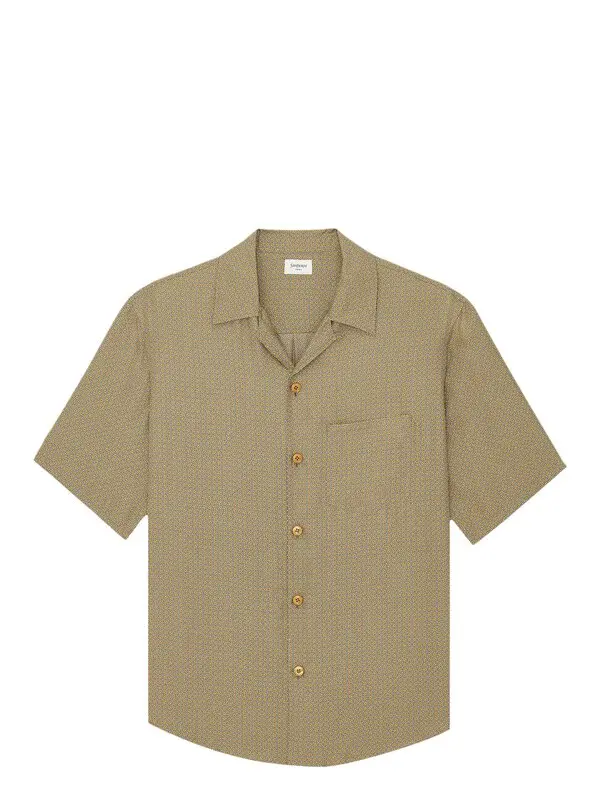 Saint Laurent Geometric Print Silk Shirt - Grey