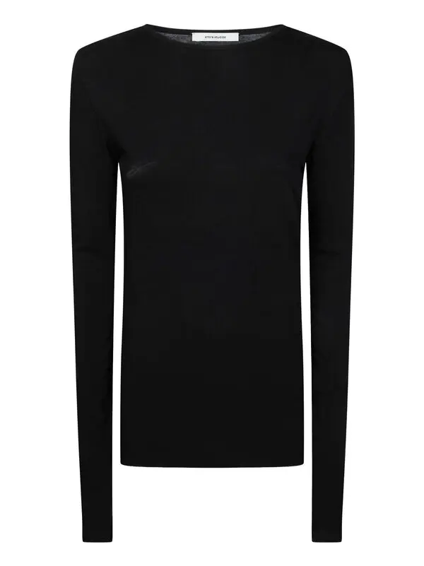 ENTIRE STUDIOS Round Neck Long Sleeve T-shirt For - Nero