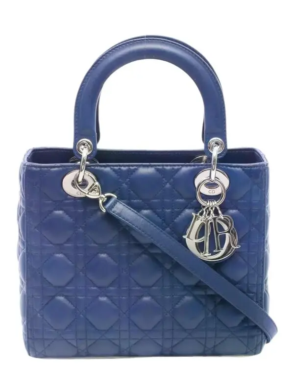 Dior Lady Cannage Tote Bag - Blue