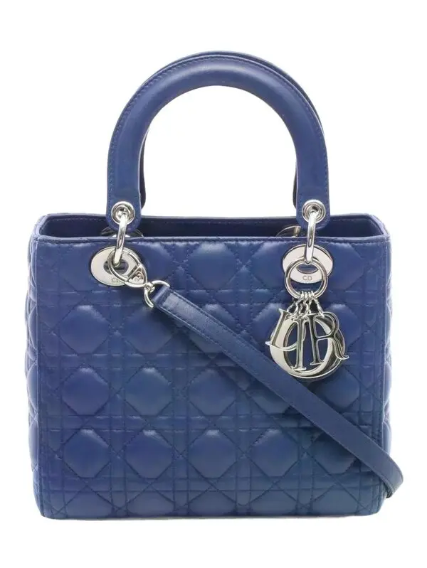 Dior Lady Cannage Tote Bag - Blue