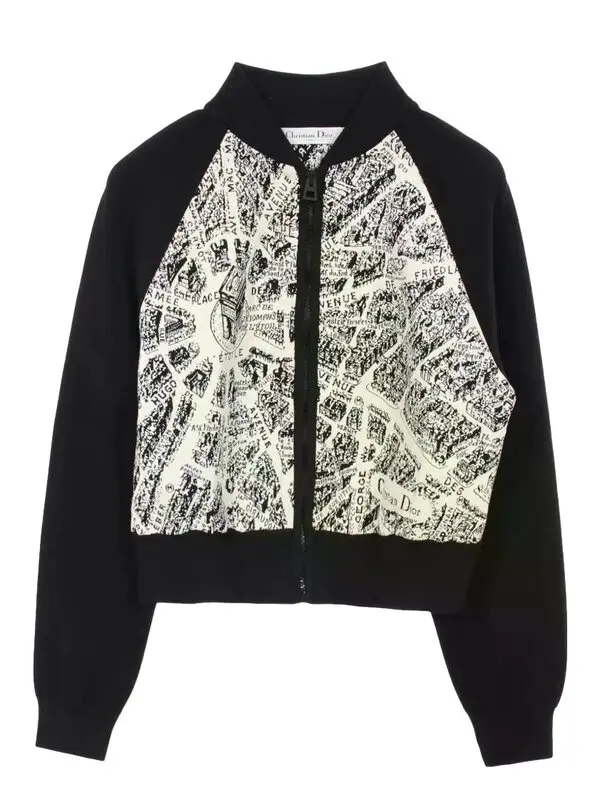 Dior Map-print Zip-up Jacket - Black
