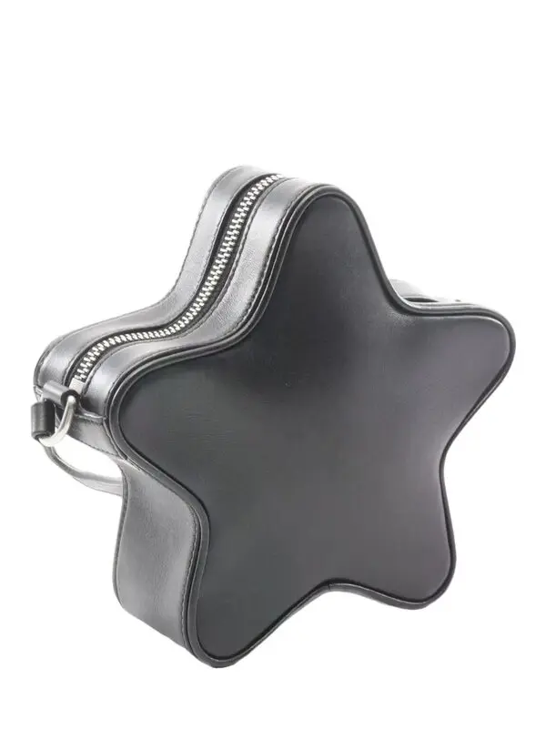 Celine Leather Star Shape Crossbody Shoulder Bag - Black