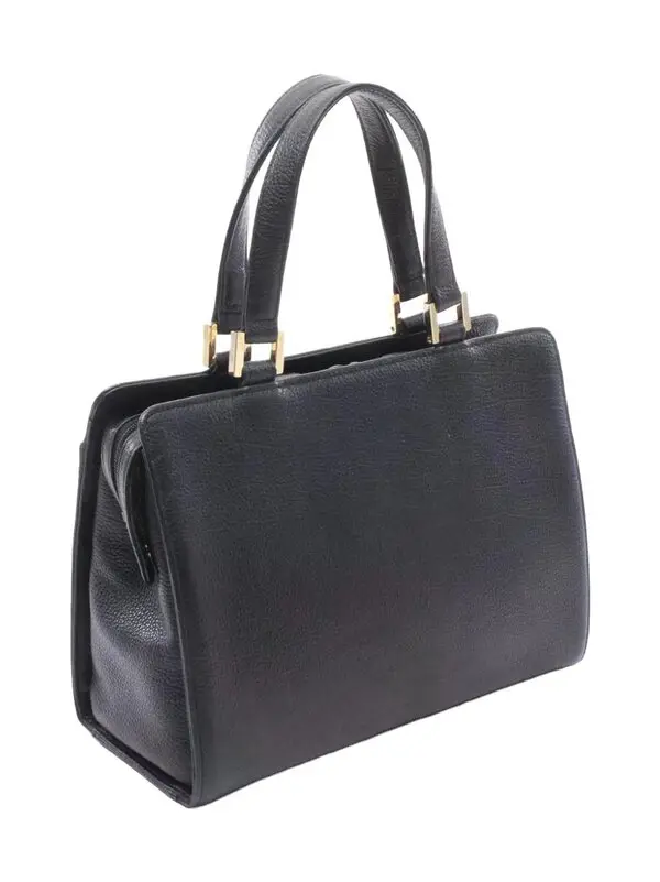 Saint Laurent Embossed Leather Tote Bag - Black