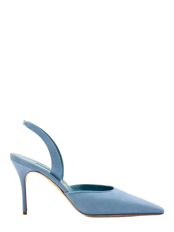 Manolo Blahnik Boreala Suede Pointed-toe Slingback Pumps - Blue