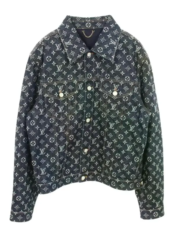 LOUIS VUITTON Monogram Jacquard Denim Jacket - Blue