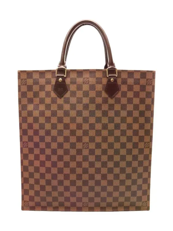 LOUIS VUITTON Sac Plat Damier Ébène Tote Bag - Brown