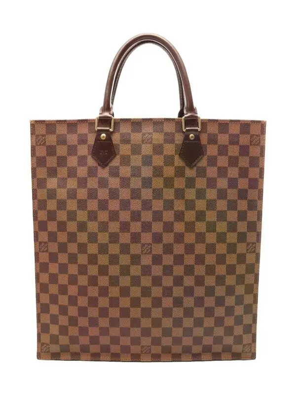 LOUIS VUITTON Sac Plat Damier Ébène Tote Bag - Brown