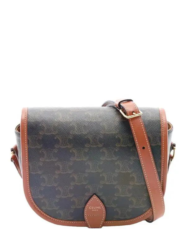 Celine Medium Folco Triomphe Shoulder Bag - Black