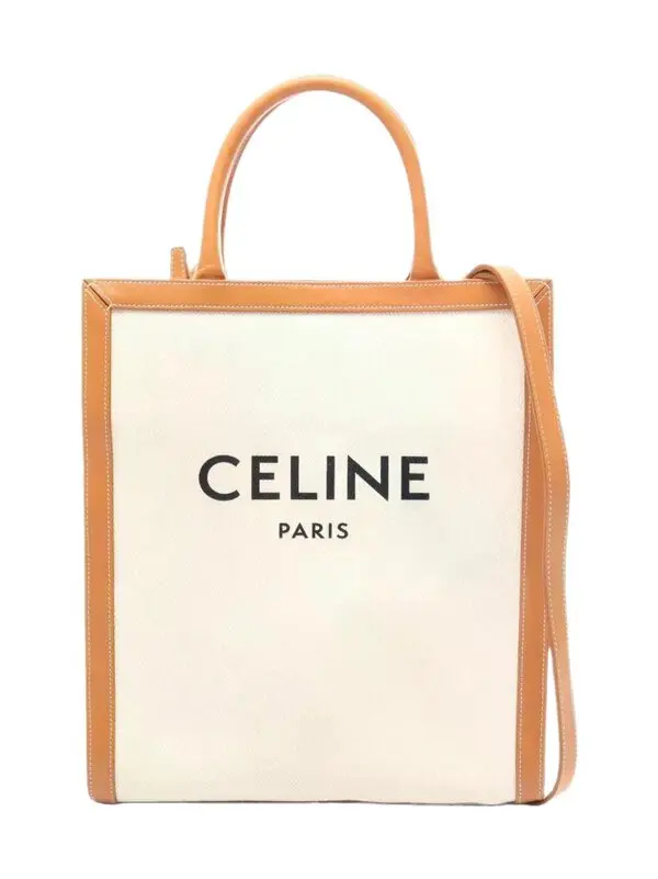 Celine 2000 Small Vertical Cabas Tote Bag - White