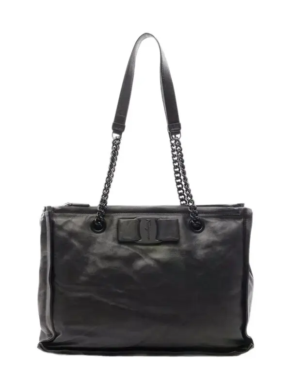 FERRAGAMO Vara Ribbon Tote Bag - Black