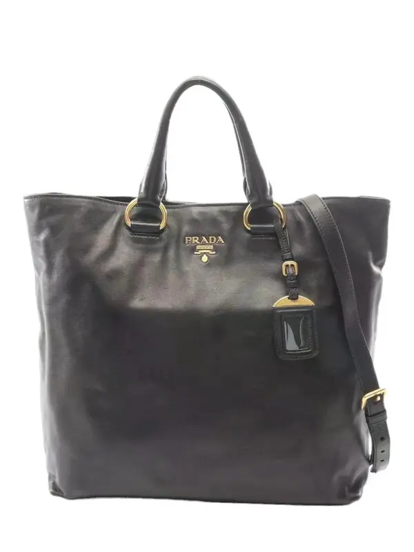 Prada Daino Leather Tote Bag - Black