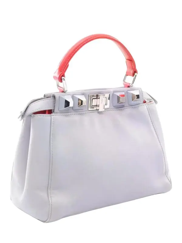 Fendi 2000s Mini Peekaboo Studded Handbag - Grey