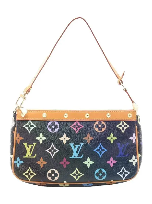 LOUIS VUITTON Monogram Multicolor Canvas Pochette Shoulder Bag - Black